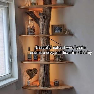Corner Tree Branch Bookshelf Wall Mount Tree Bookshelf Custom Shelves ...