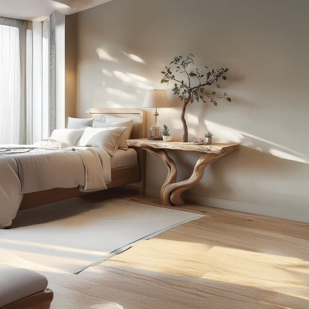 Rustic Floating Nightstand Vintage Bedside Table Reclaimed Wood ...