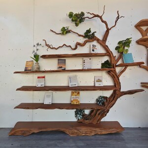 Tree Branch Standing Corner Shelf Solid Wood Live Edge Floating Shelf ...