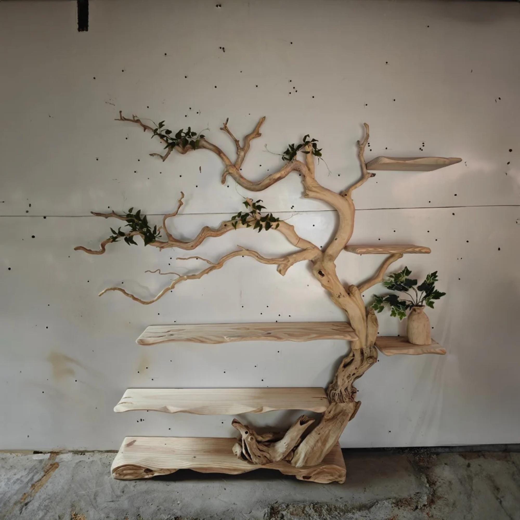 Tree Branch Freestanding Shelves Driftwood Branch Floating Bookshelf ...
