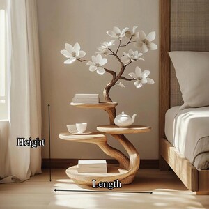 Tree Bedside Table Custom Natural Wood Furniture Night Stand Side Table Bedroom Decor Farmhouse ...