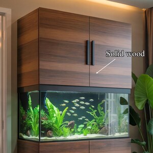 Modern Rustic Vertical Fish Tank Unit Natural Wood Aquarium Cabinet ...