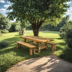 Rustic Wood Outdoor Dining Table Long Wooden Dining Table Set Farmhouse ...