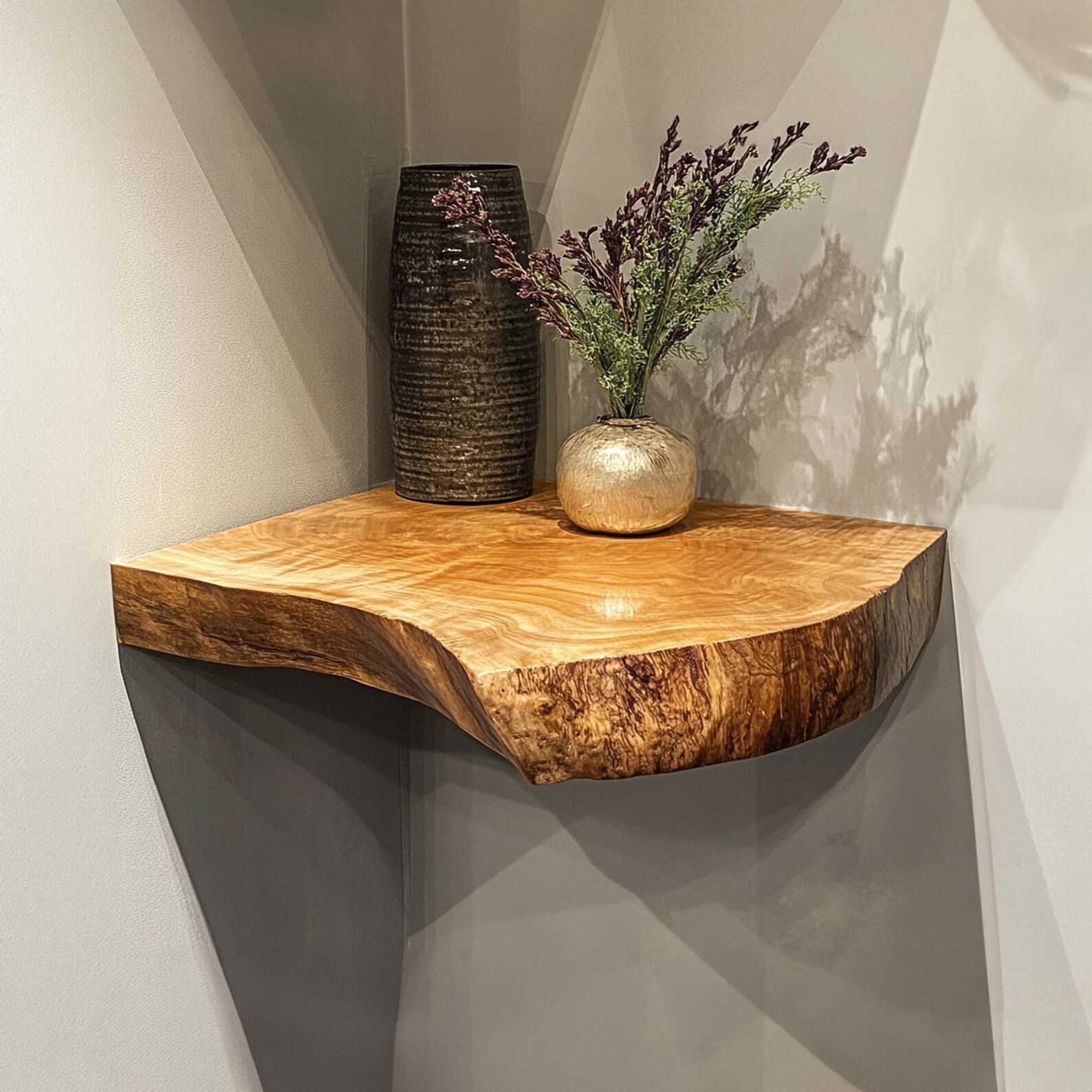 Custom Floating Shelf Rustic Floating Corner Wall Shelf Wood Shelves ...