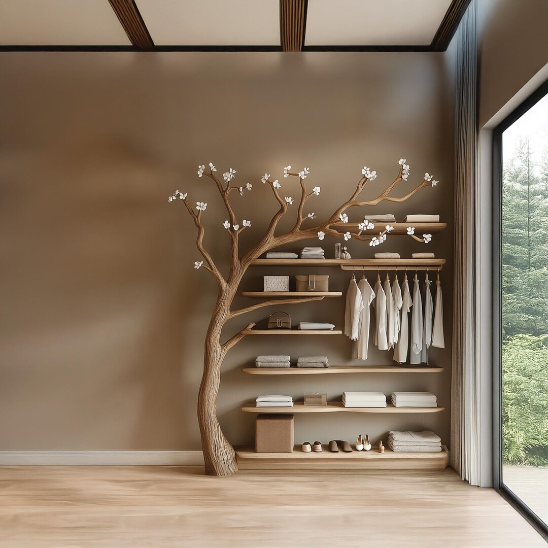 Tree Branch Coat Hanger Mid-century Modern Wall-mounted Coat Rack Tree ...