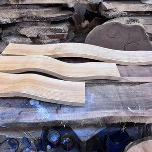 Wavy Floating Shelf Wood Floating Shelf Mid Century Decor Custom Wall ...