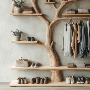 Tree Branch Coat Rack With Shelf Wall Mount Coat Rack Standing Shoe ...