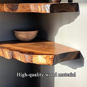 Live Edge Floating Shelf Wood Corner Floating Wood Shelf Solid Wood ...