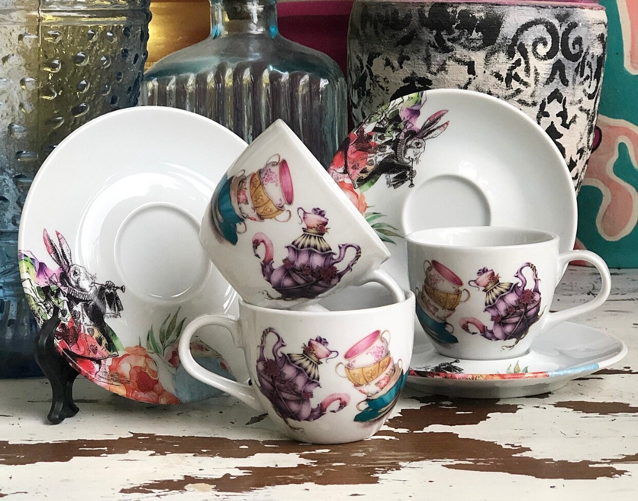 Alice in Wonderland Espresso Cup and Saucer Alice Coffee Cup - Etsy