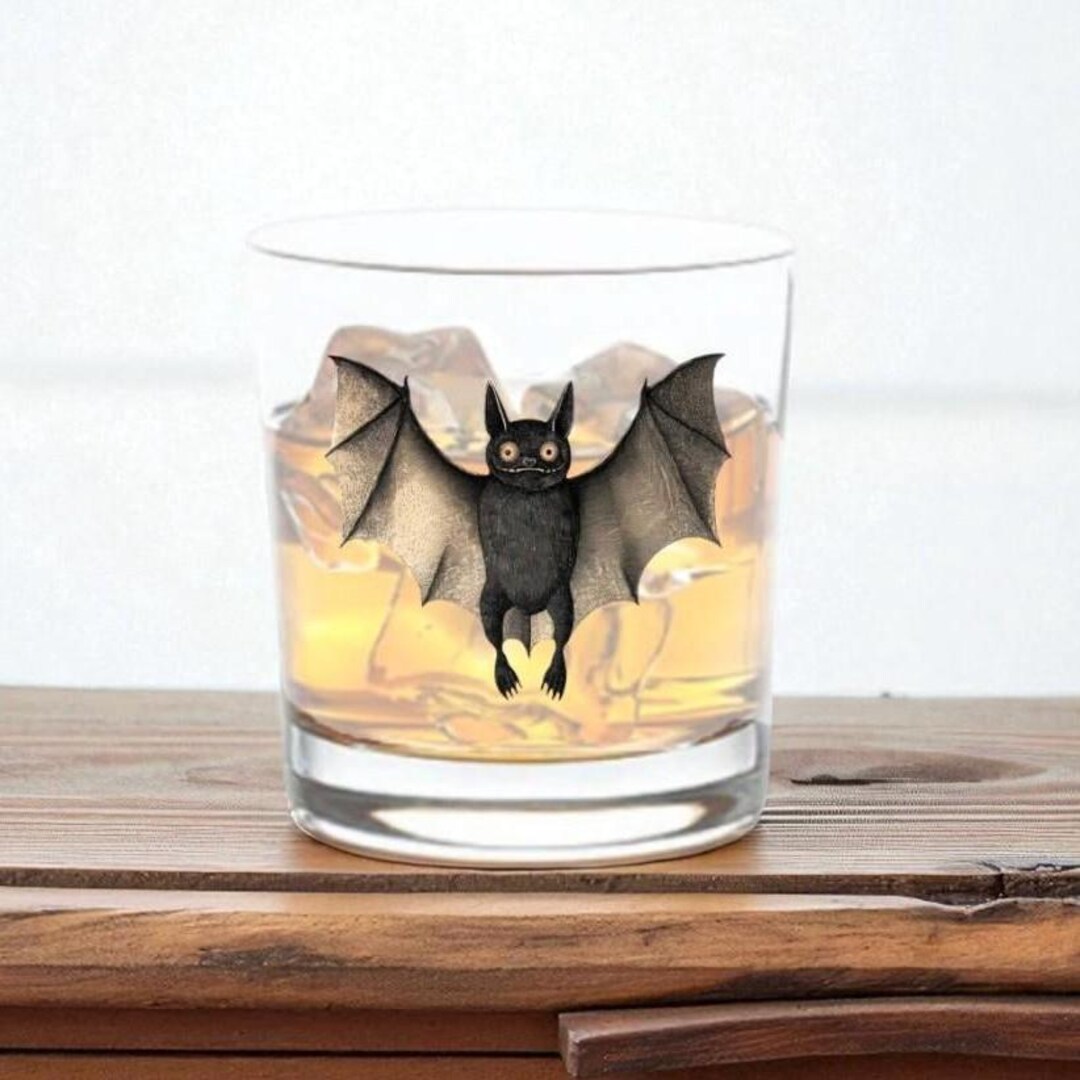 Halloween Bat Whiskey Glass: Gothic Drinkware for Spooky Cocktails - Etsy