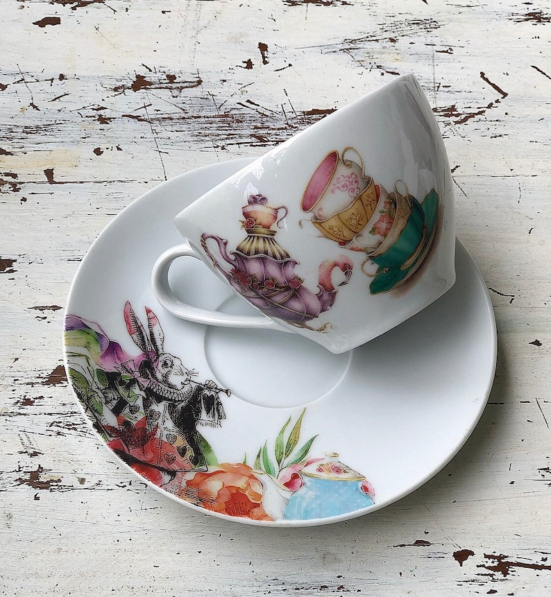 Alice Tea Cup and Saucer 160 Cc, Alice Espresso Cup and Saucer 70 Cc - Etsy
