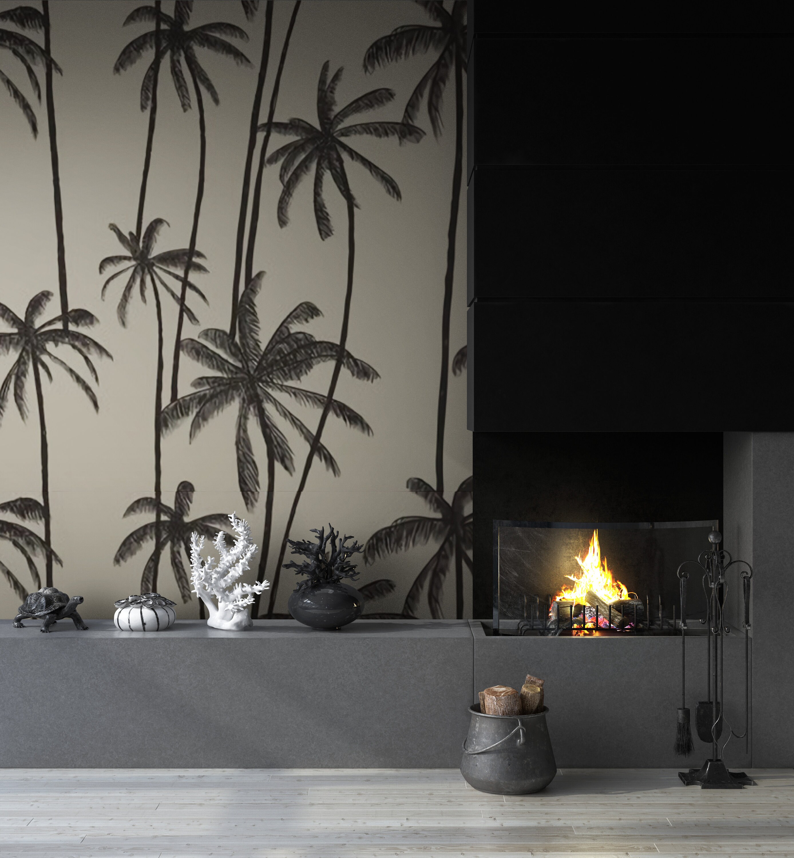 Palm Wallpaper Palm Tree Tropical Wall Mural Removable - Etsy