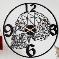 Steampunk, Sugar Skull With Clock, Blue and White, Laser Engraved on ...