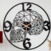 Steampunk, Sugar Skull With Clock, Blue and White, Laser Engraved on ...