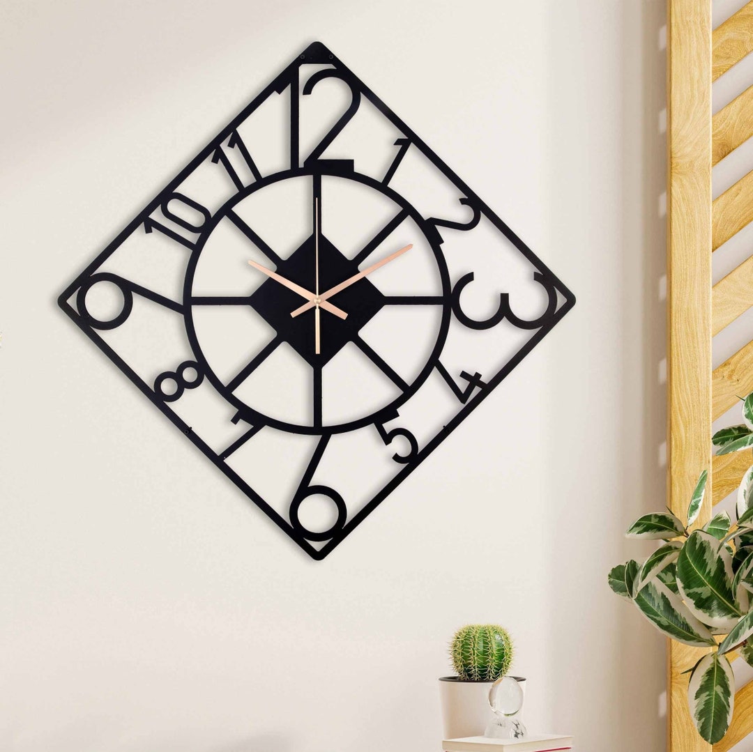 Square Wall Clock, Modern Wall Clock, Home Decor and Gifts, Unique Wall ...