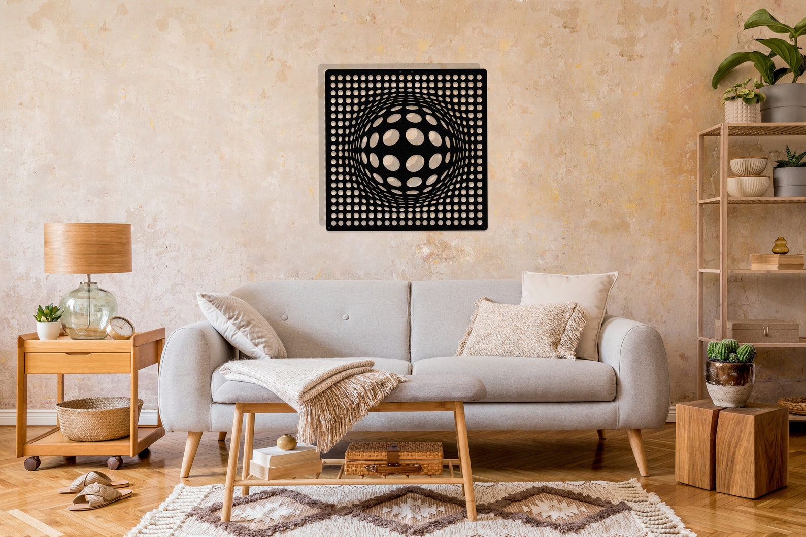 Circle Interior Wall Decor/Living Room Wall Design Art/Modern | Etsy