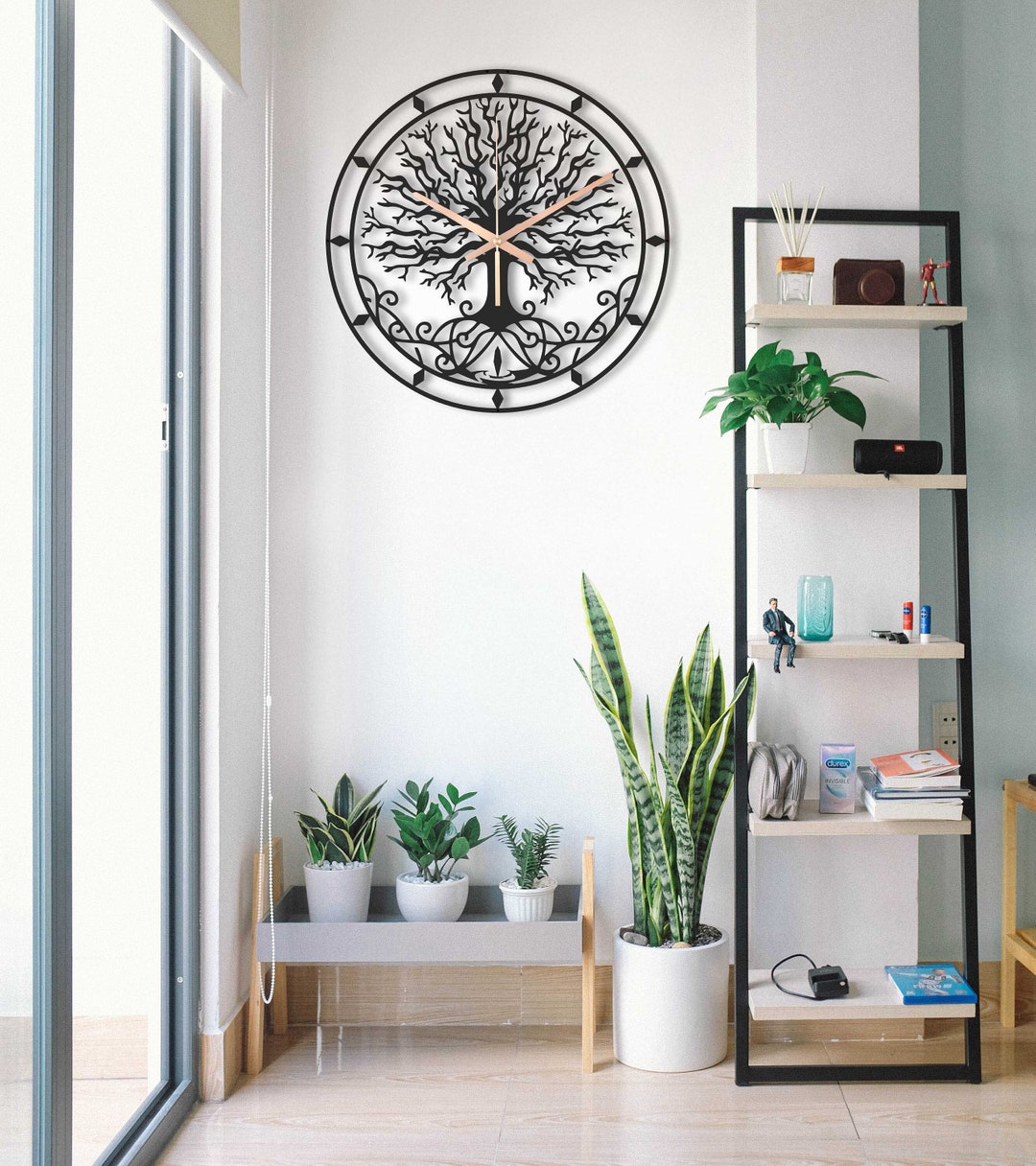 Tree of Life Clock, Viking Tree Decorative Clock, Metal Wall Clock ...