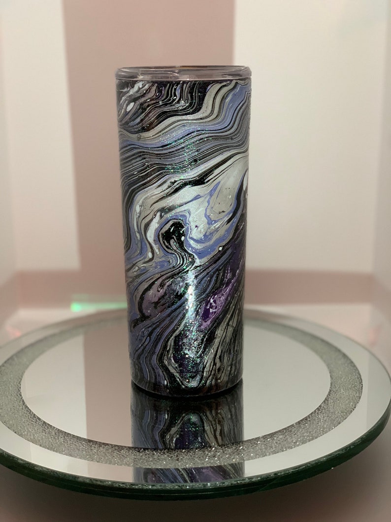 Glitter Swirl Cup Epoxy personalized Cup With Lid Bling - Etsy