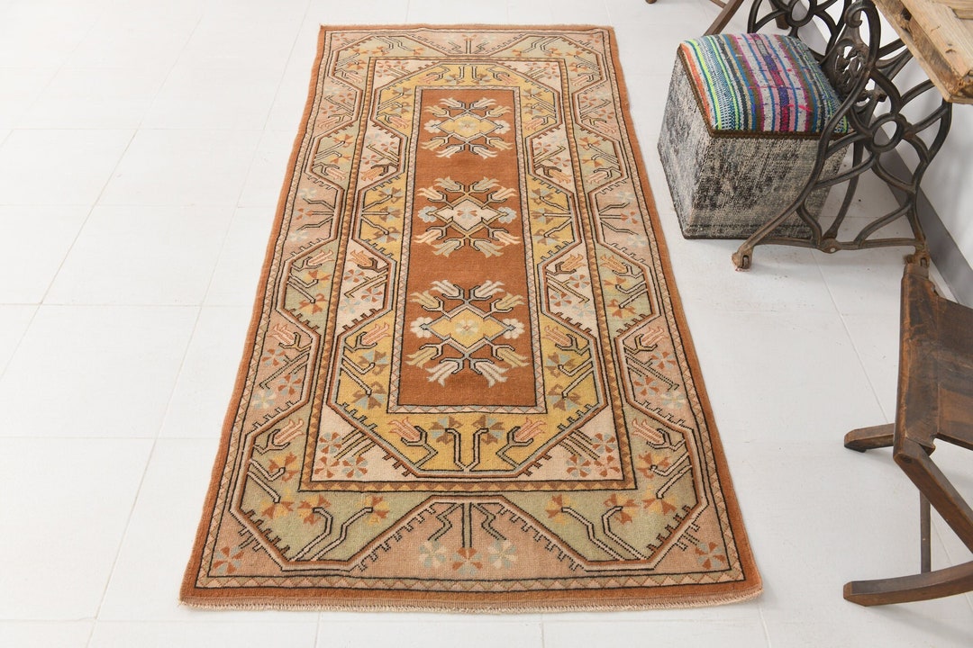 4x8 Rug 4x8 Vintage Rug 4x9 BORDERED TURKISH VINTAGE Rug - Etsy