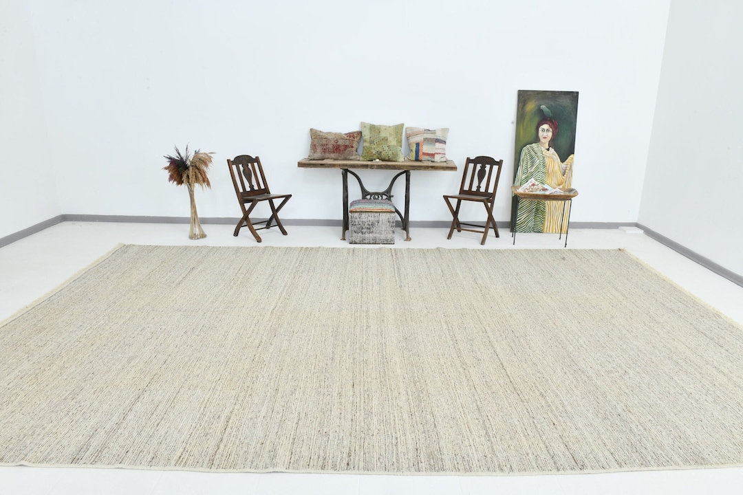 10x16 Neutral Textured Oversize Kilim Rug, Oversize Kilim Rug, Extra ...