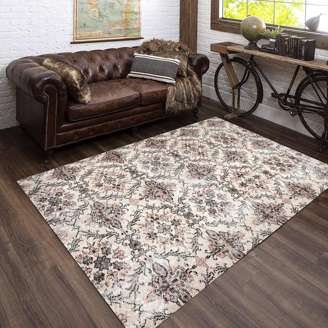 4x7 Area Rug, 4x7 Floral Vintage, 4x7 RETRO TURKISH VINTAGE Rug, 4x7 ...