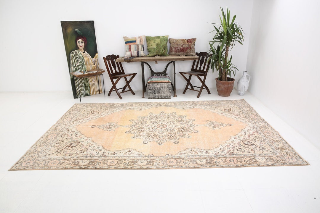 7x11 Soft Turkish Vintage Rug, 7x11 Area Rug, 7x11 Rug, Vintage Rug ...