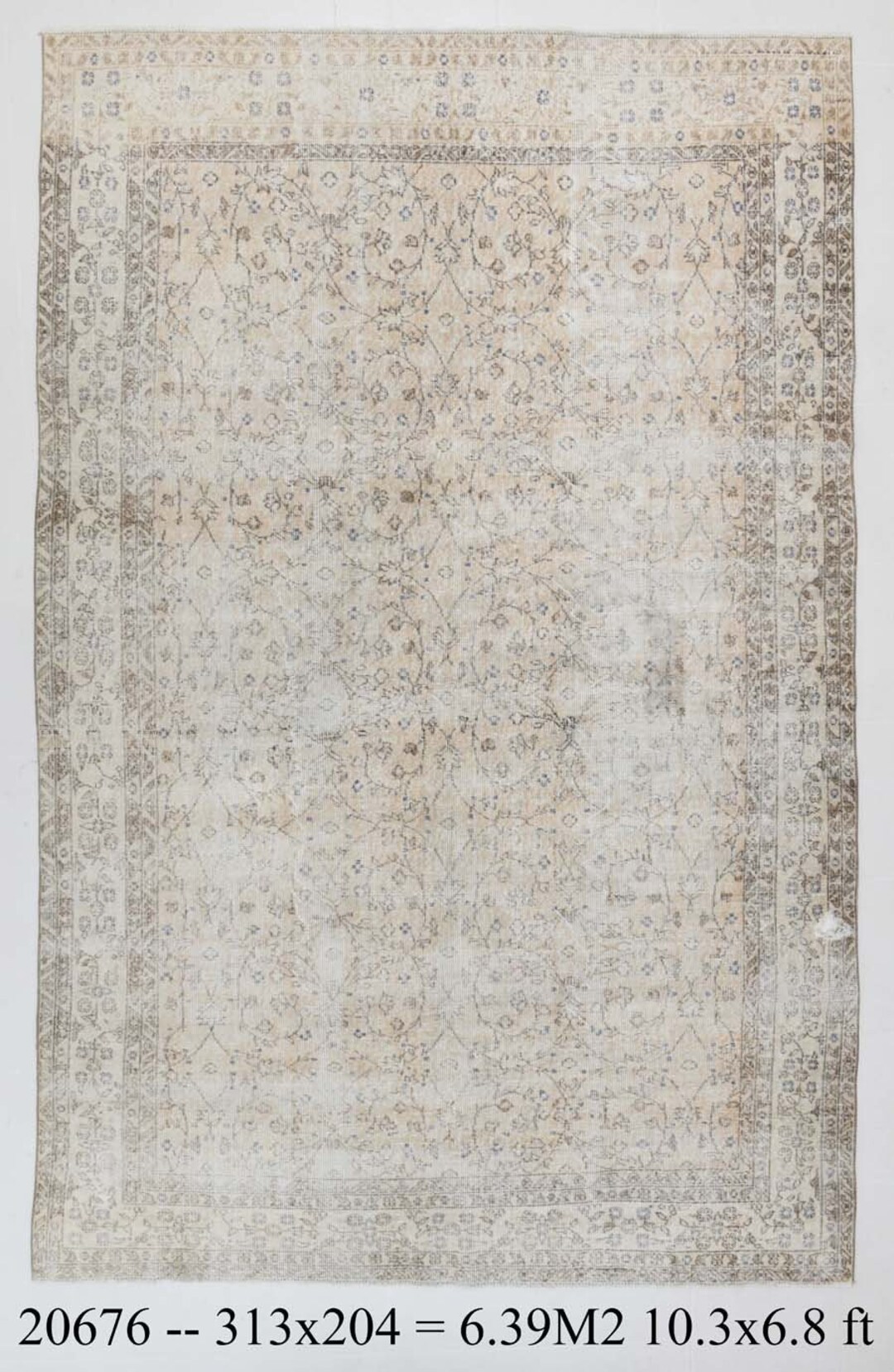 7x10 Rug, 7x10 Oversize Turkish Vintage Rug, Oversize Vintage Rug, 7x10 ...