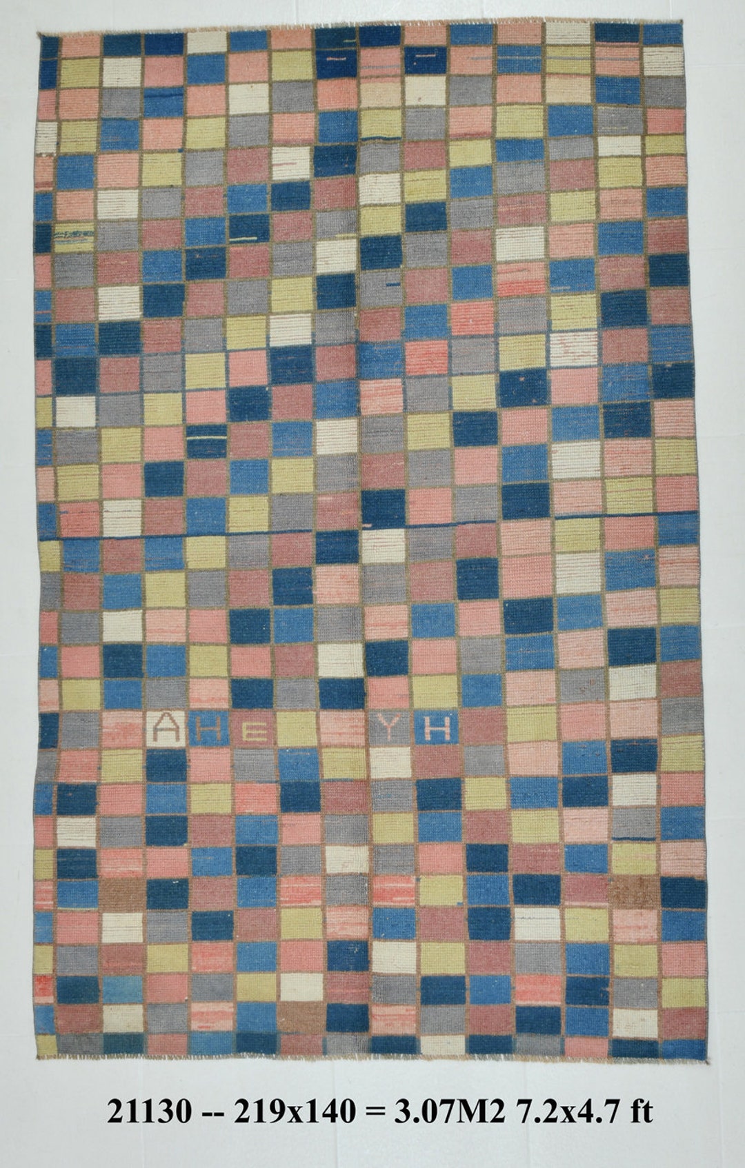 4x7 Rug, 4x7 GEOMETRIC TURKISH VINTAGE Rug, Wool Vintage Rug, Handmade ...