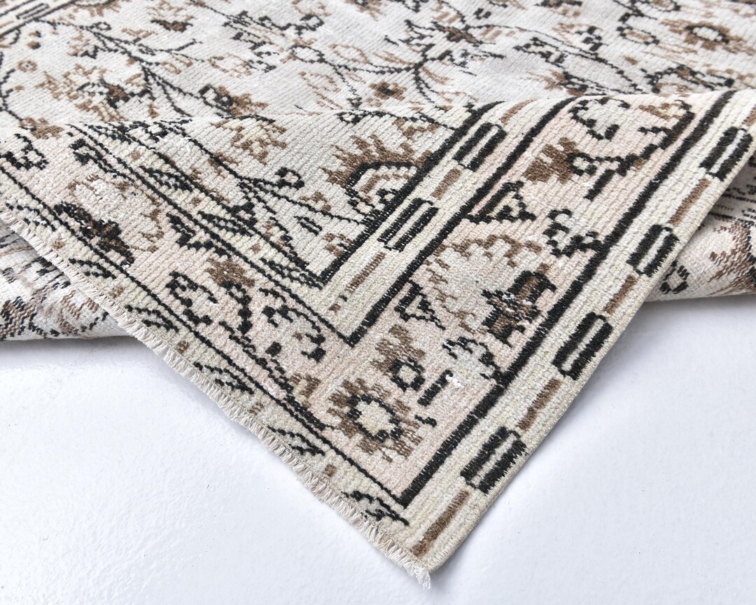 5x8 Brown & Beige Vintage Rug, 5x8 Vintage Rug, Handmade Wool Rug, 5x8 ...