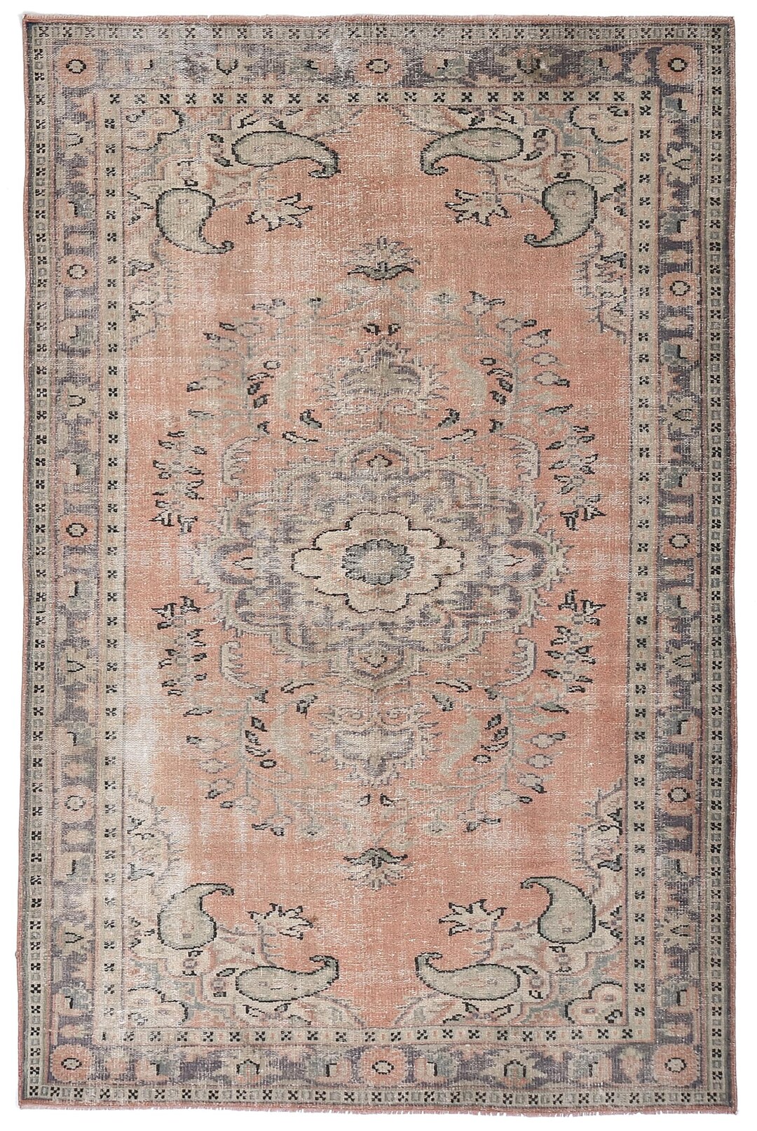 6x10 Turkish Floral Area Rug, 6x10 Vintage Rug, Handmade Home Decor ...