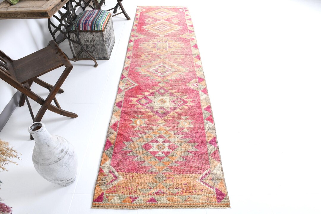 3x10 TURKISH VINTAGE RUNNER Rug, 3x10 Vintage Runner, Herki Handmade ...