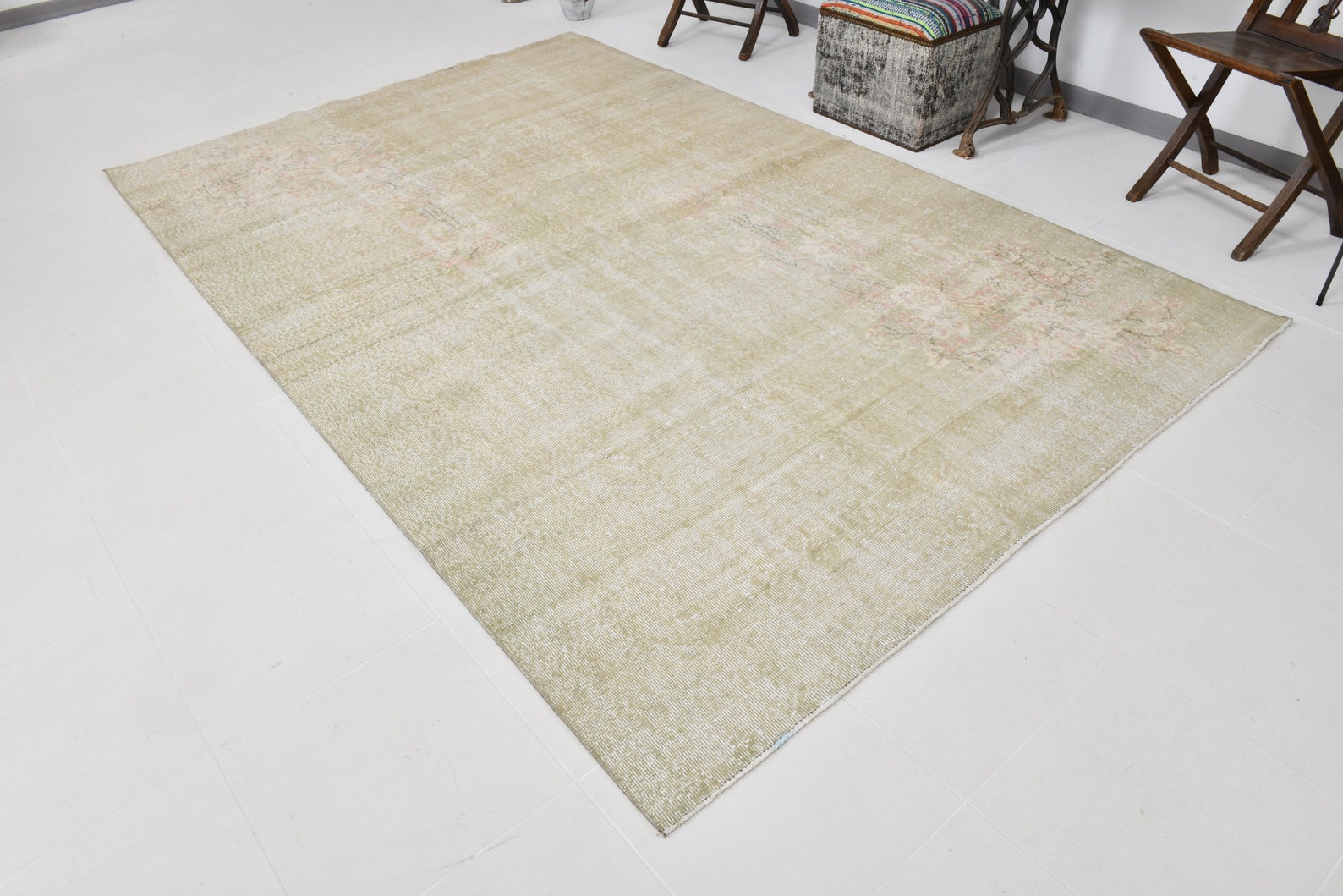 6x10 Rug, Beige & Cream Turkish Rug,6x10 Vintage Turkish Rug,turkish ...
