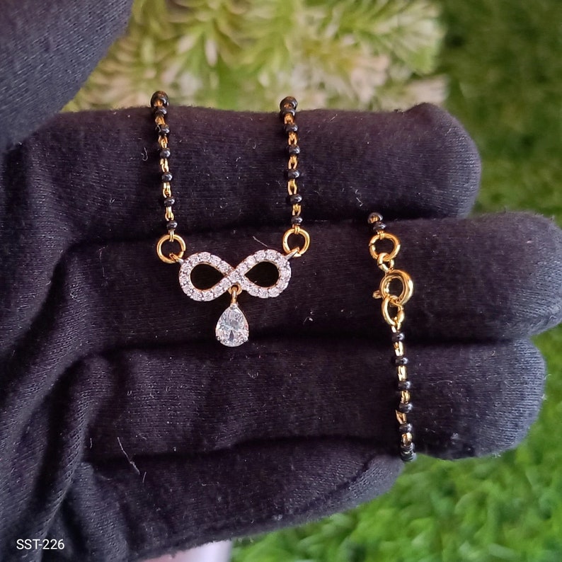 Sterling Silver Infinity Mangalsutra: Gold Plated Indian Jewelry - Etsy
