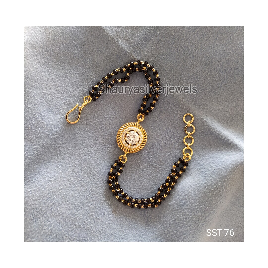 925 Sterling Silver Mangalsutra Bracelet, CZ Bracelet, Mangalsutra ...