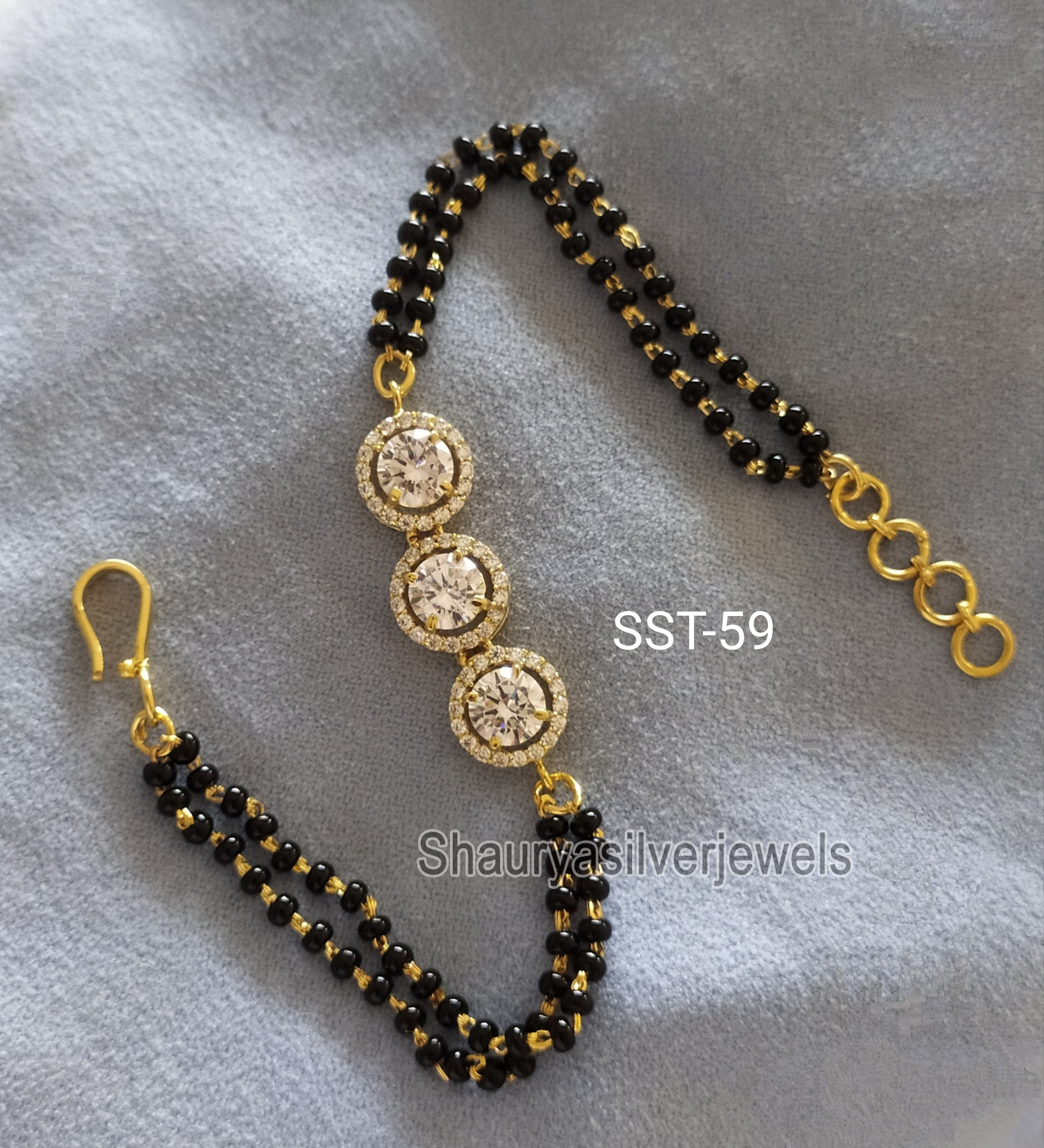 925 Sterling Silver Mangalsutra Bracelet, CZ Bracelet , Indian ...