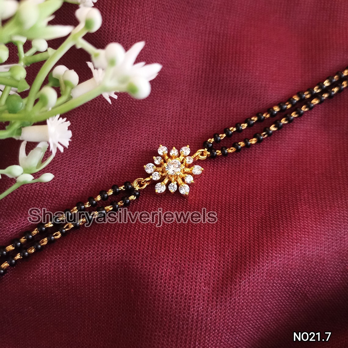 925 Sterling Silver Mangalsutra Bracelet, CZ Bracelet , Indian ...