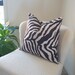 Zebra Velvet Cushion Cover, Zebra Print Pile Pillow, Velvet Throw ...