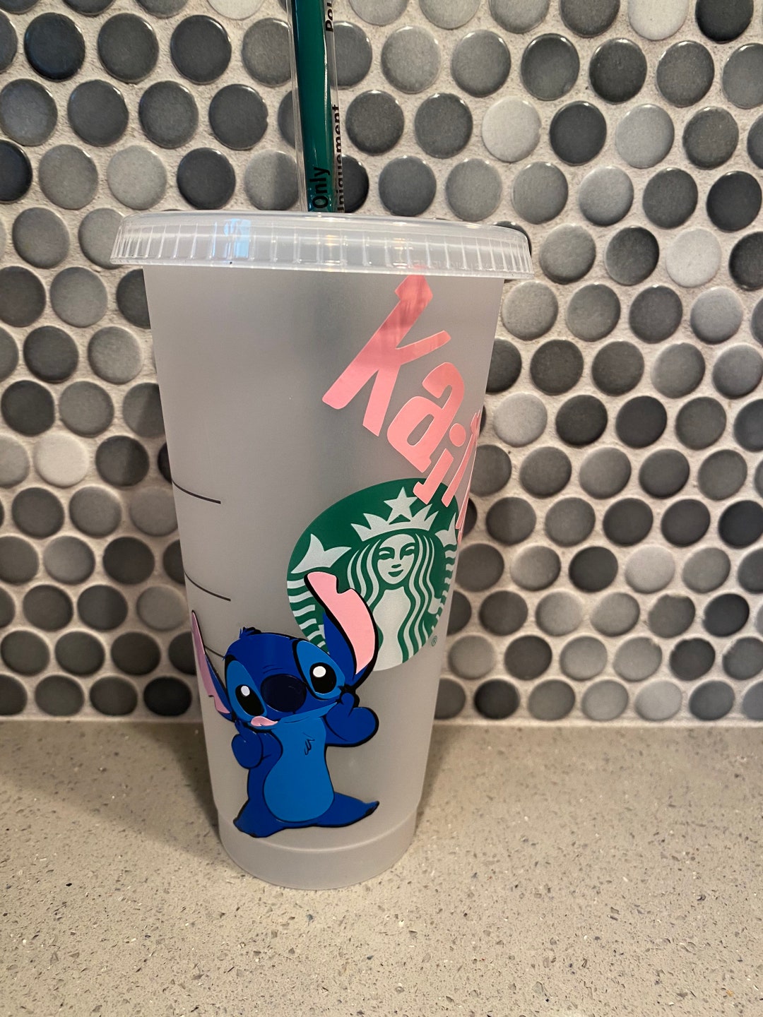 Stitch Cold Cup con nombre - Etsy España