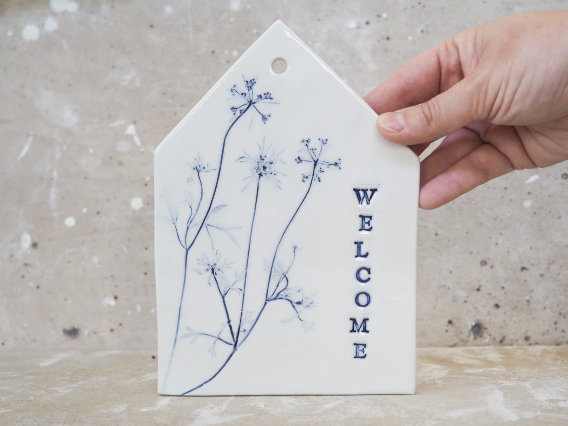 Welcome Sign Ceramic House Sign Ceramic Plaque Wall - Etsy