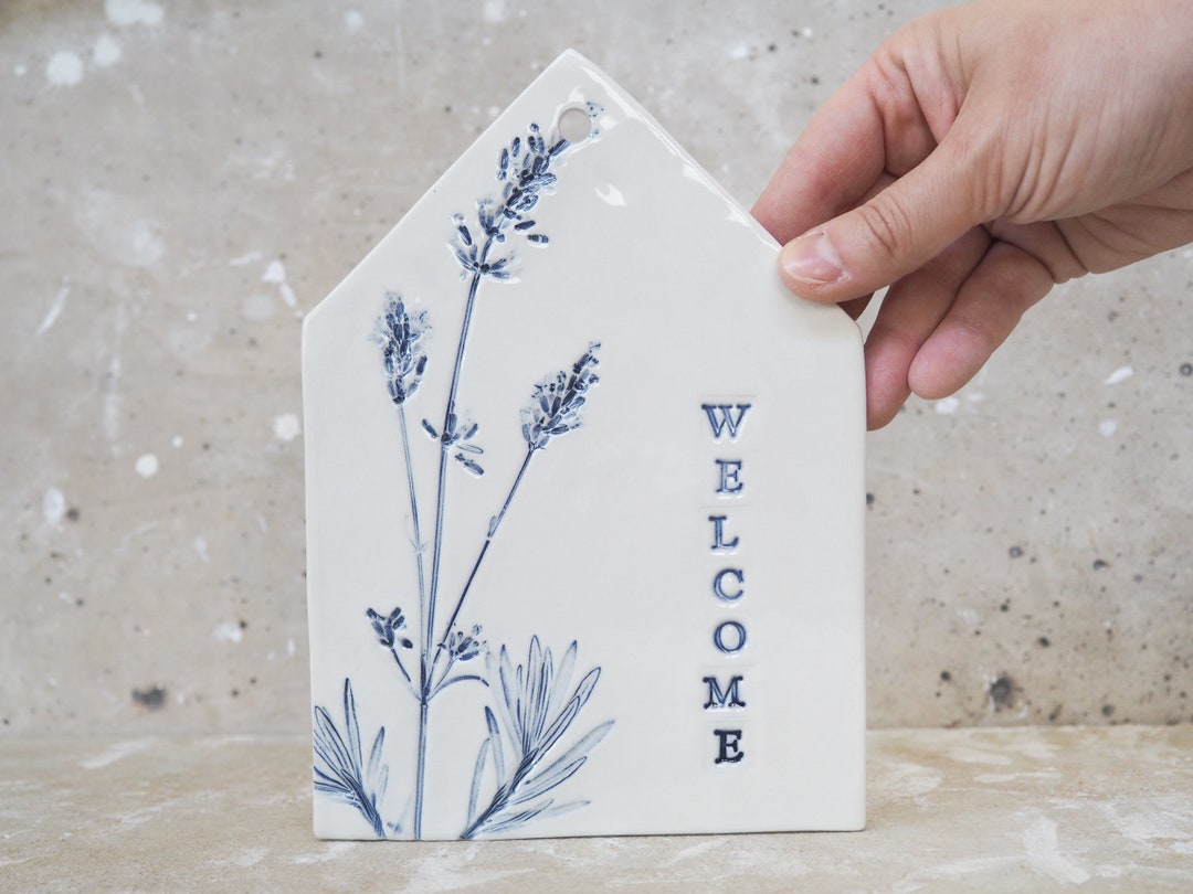 Welcome Sign, Ceramic House Sign, Ceramic Plaque, Wall Hanging ...