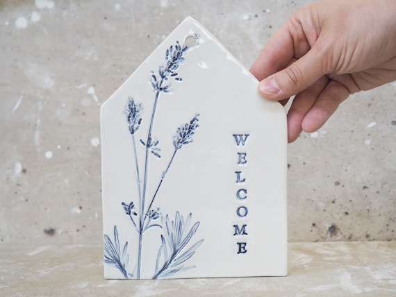 Welcome Sign Ceramic House Sign Ceramic Plaque Wall - Etsy