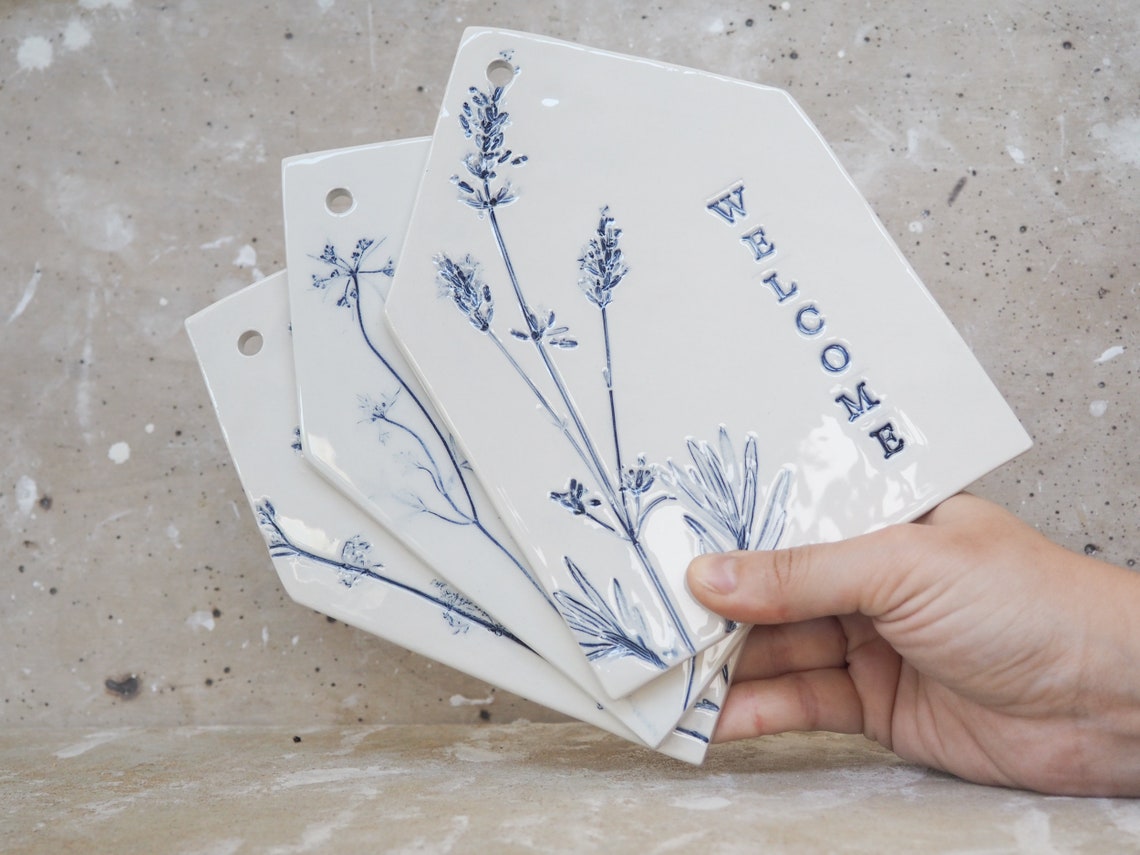 Welcome Sign Ceramic House Sign Ceramic Plaque Wall - Etsy