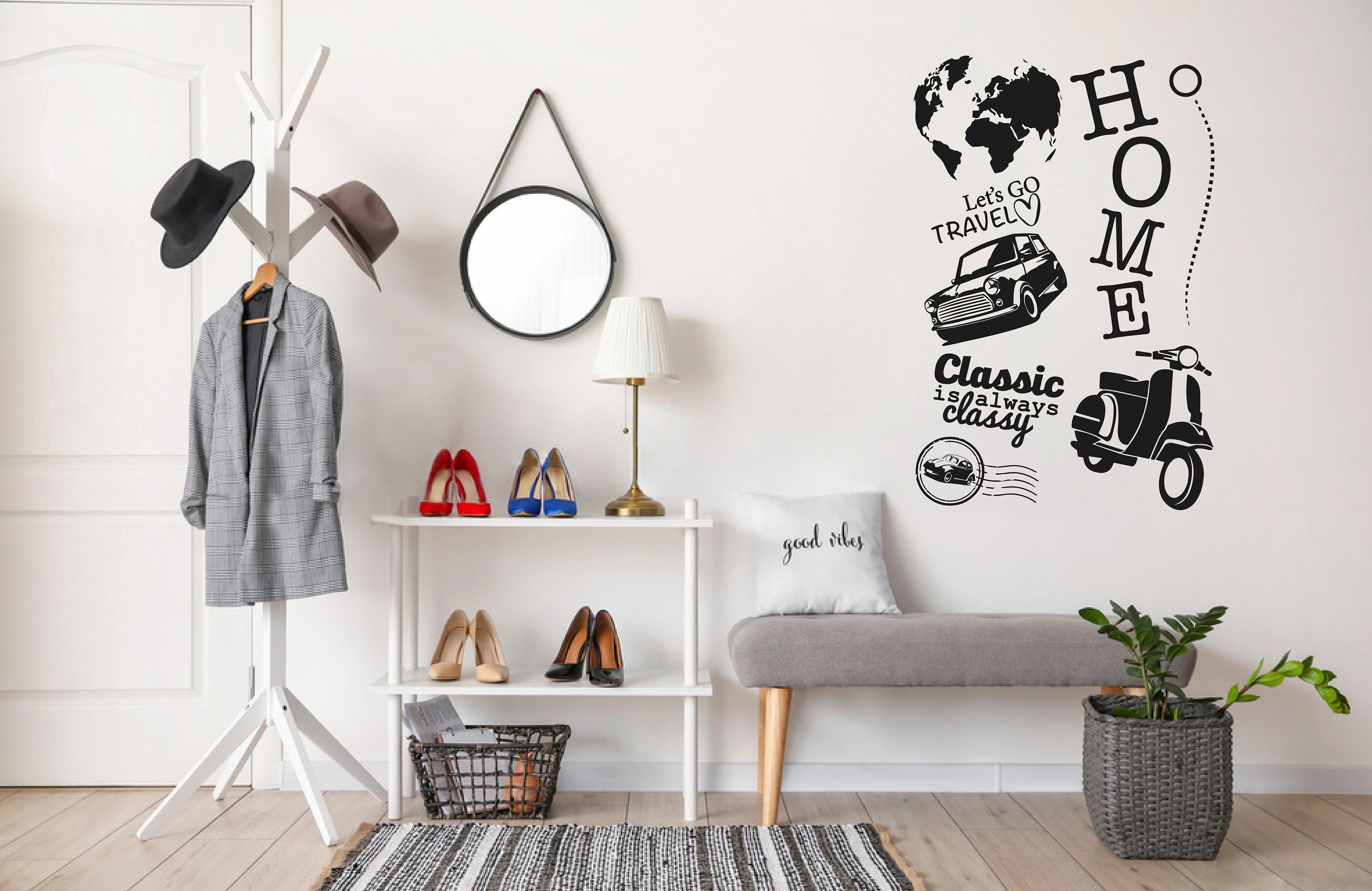Vector Classic Car, Wall Decal, Vinyl, Home Cut File, Transportation ...