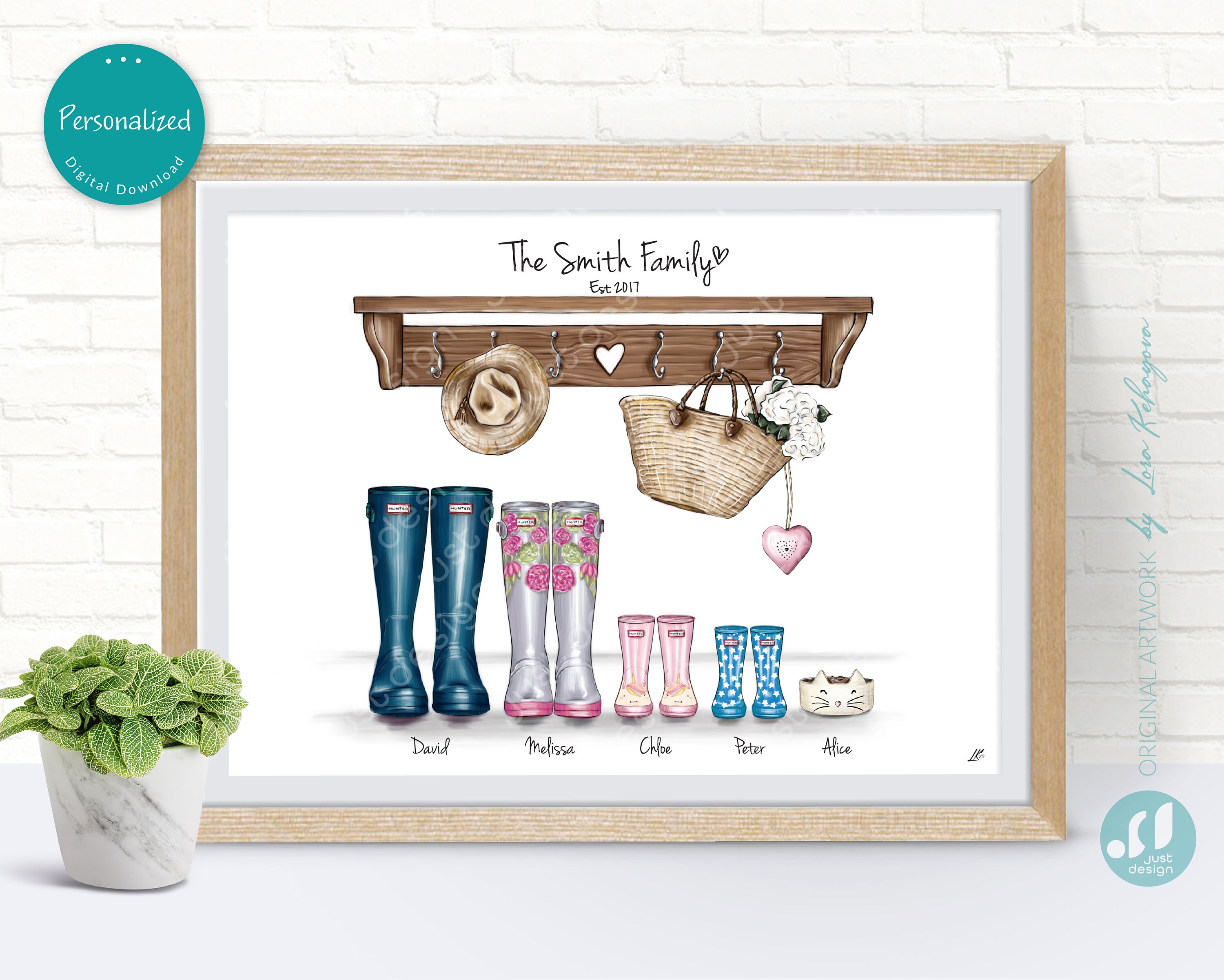 Custom Welly Boots, Wellies, Personalized Gifts, Family Gifts Print ...