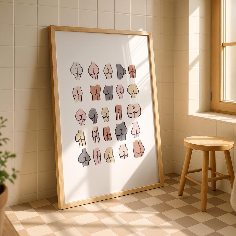 Funny Bathroom Art Bums - Etsy UK