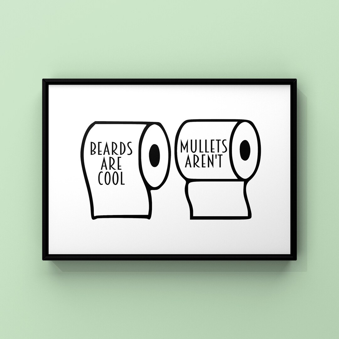 Funny Bathroom Print, Mullet, Bathroom Decor, Bathroom Accessories ...
