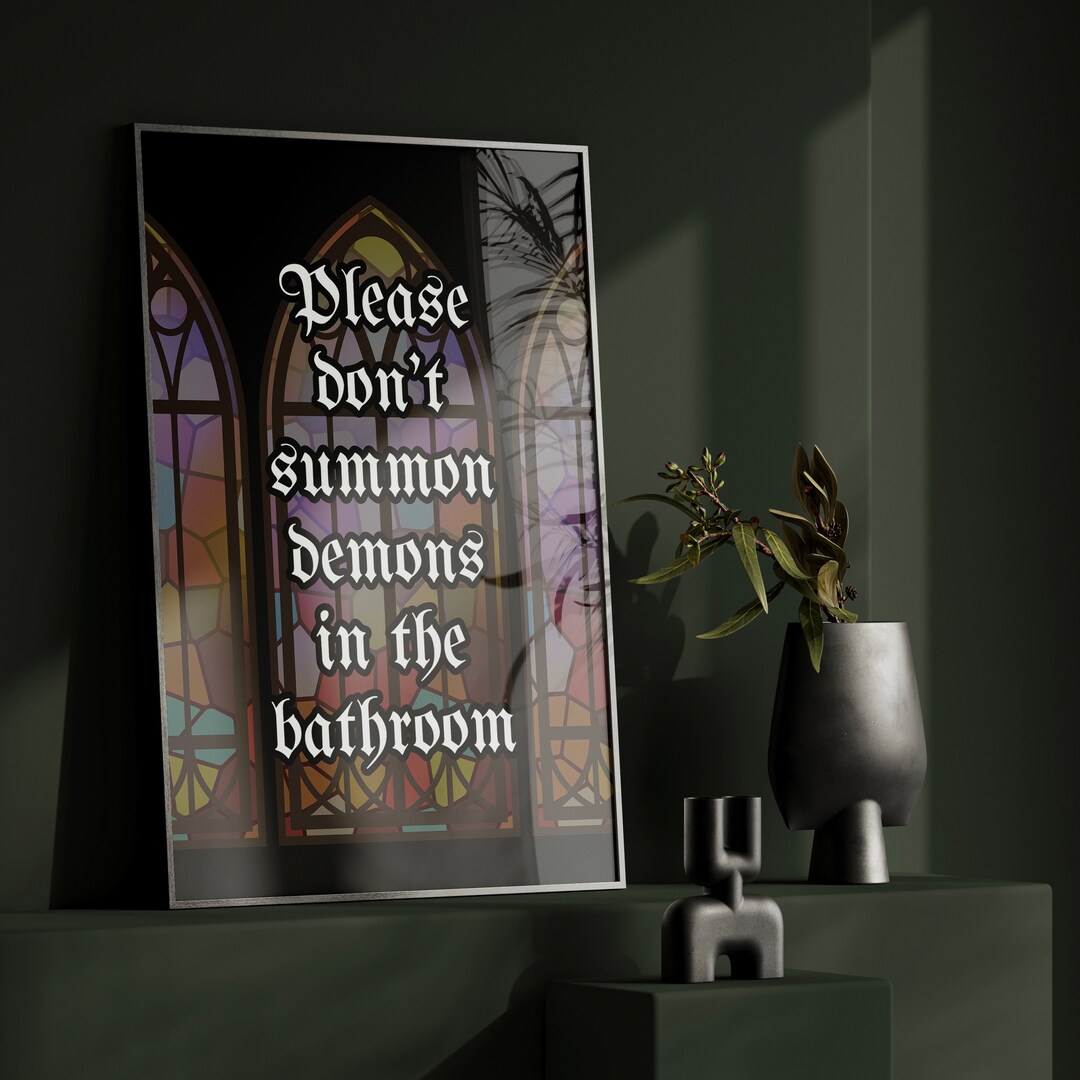 Bathroom Print, Demons Decor, Goth Wall Art, Gothic Decor, Funny ...