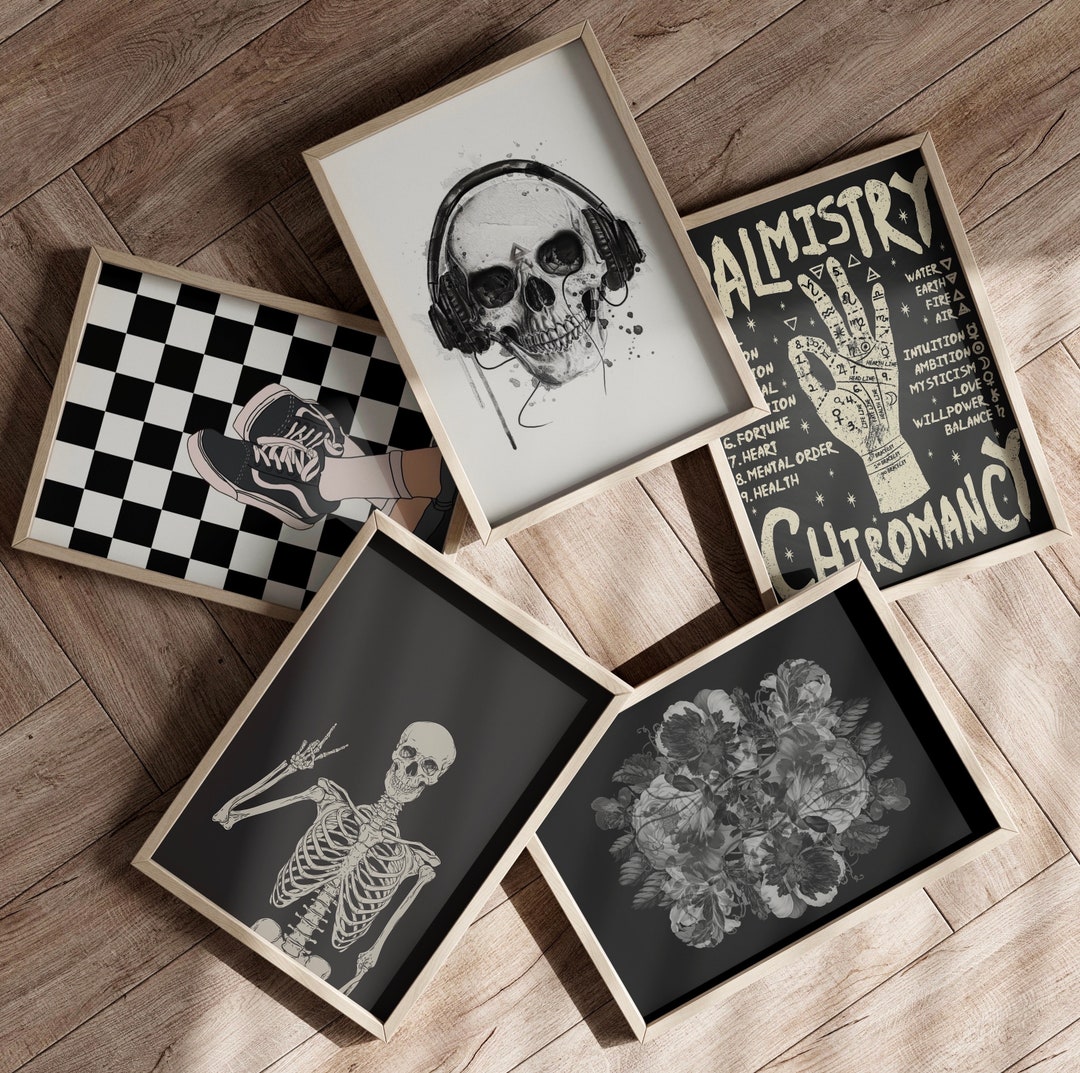Black and White Bundle, Skeleton Print, Alternative Prints, Gallery ...
