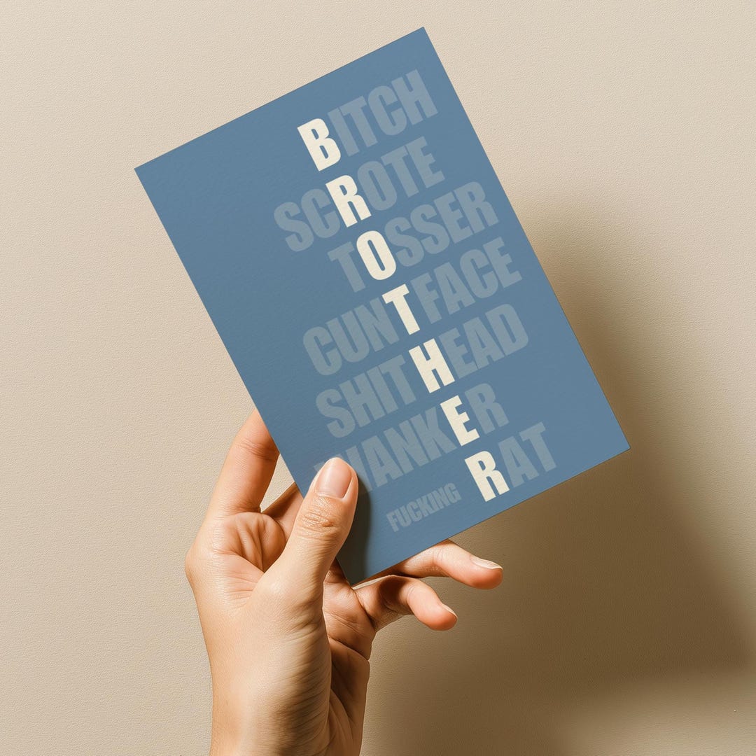 Sweary Brother Card - Funny Birthday Card - Funny Brother Card ...