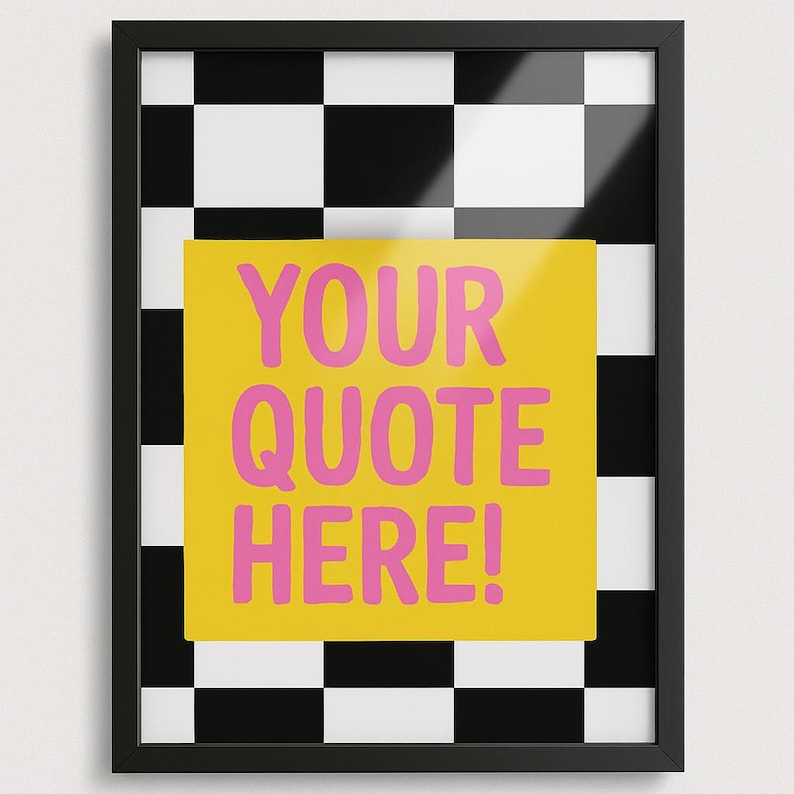 Custom Song Lyric Print, Checkerboard Gallery Wall Art, Emo Prints ...
